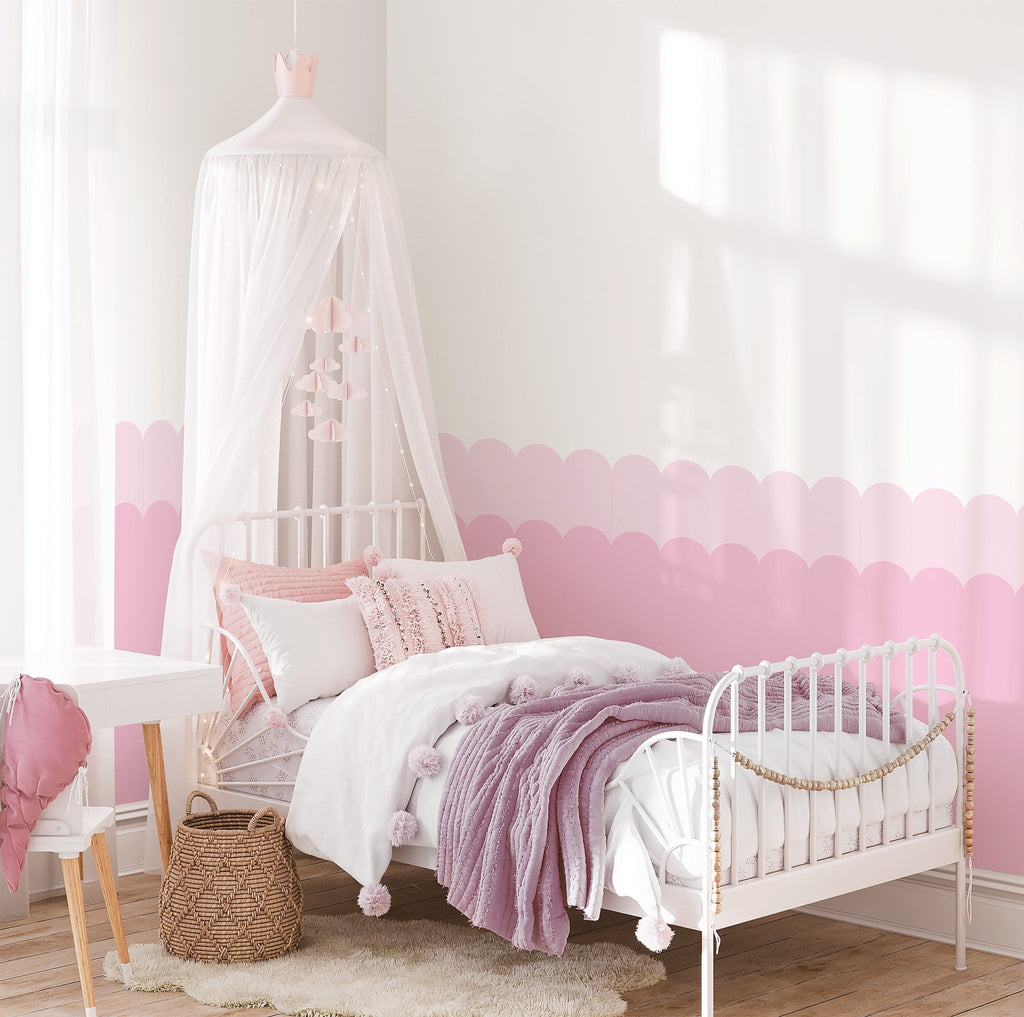 Double Scalloped Wallpaper Panel - Marshmallow – Ginger Monkey