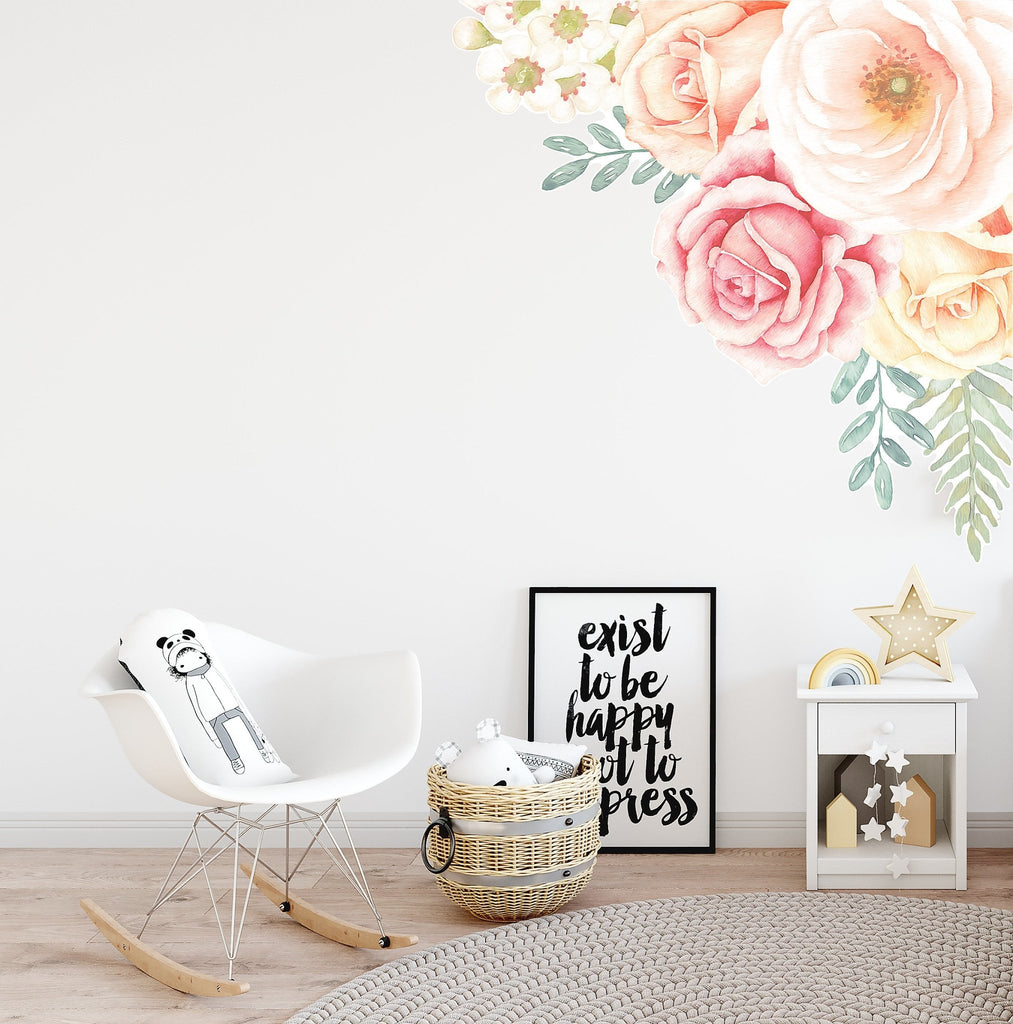 Rose Garden Corner Wall Decal – Ginger Monkey